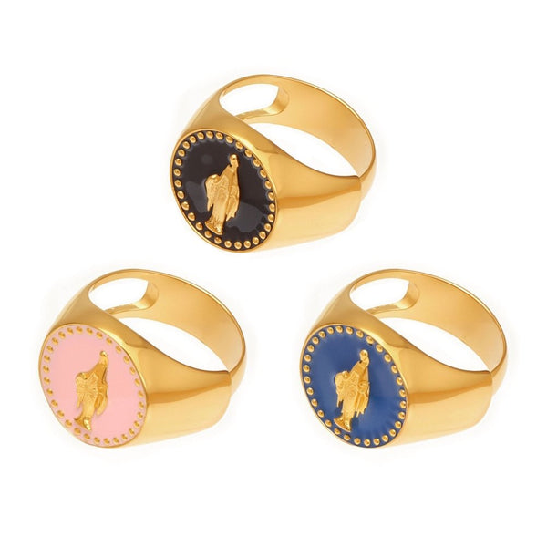Sacred Protection Signet Ring with Virgin Mary Emblem | Spiritual ...